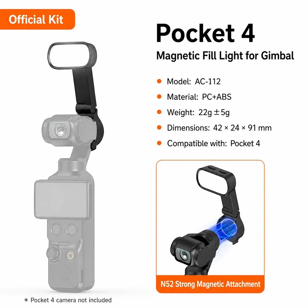 Магнитный светодиодный свет VRIG для DJI Osmo Pocket 4