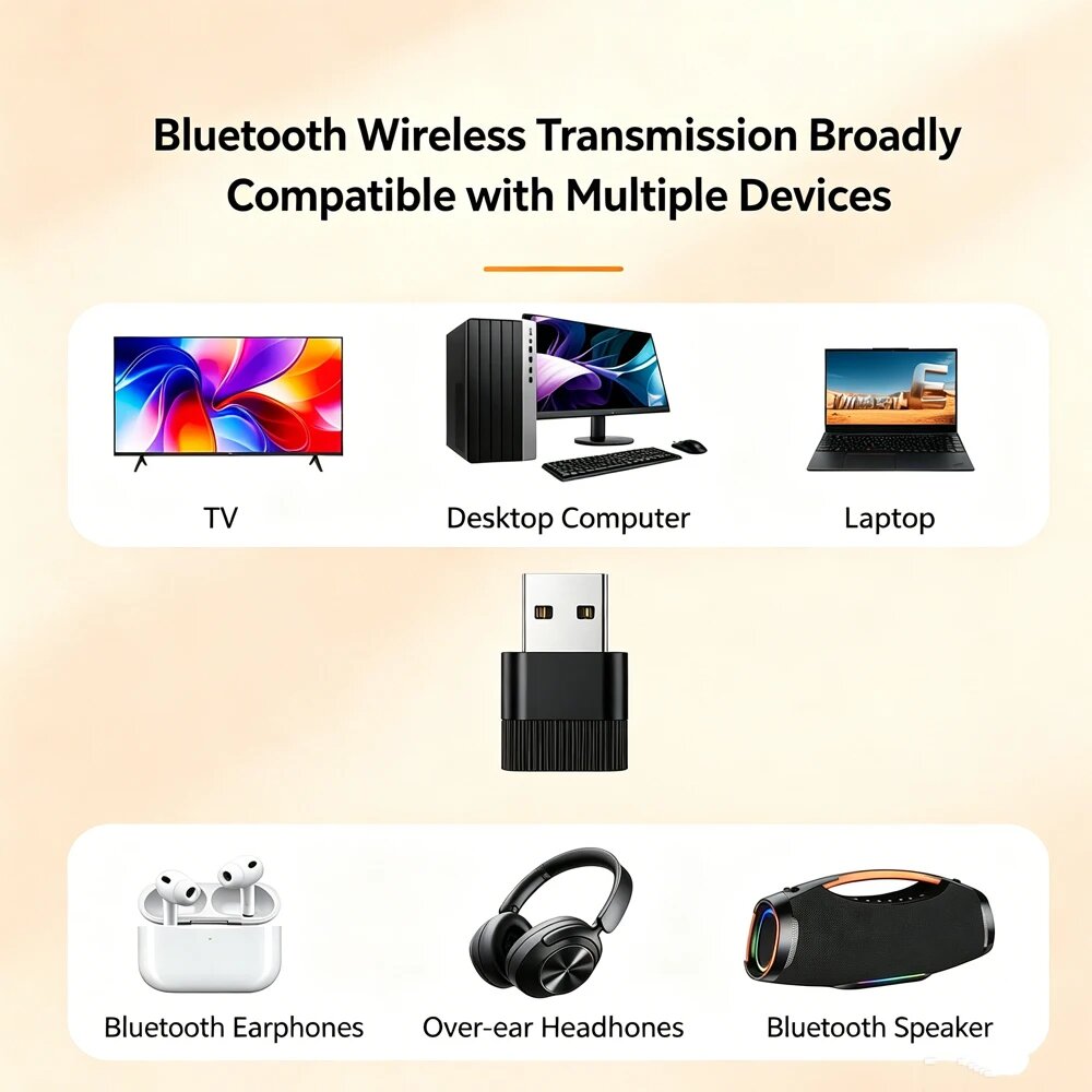 KEBIDUMEI Bluetooth 6.0 USB адаптер — фото 1