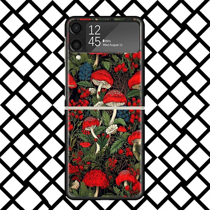 Красочный чехол-гриб для телефона Samsung Z Flip 7 6 5 4 3 Galaxy ZFLIP7 HA073-10, Samsung Z Flip 6