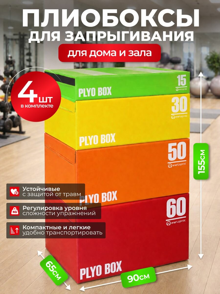 Плиобокс SportPanda, тумба для запрыгивания (комплект 4 шт)