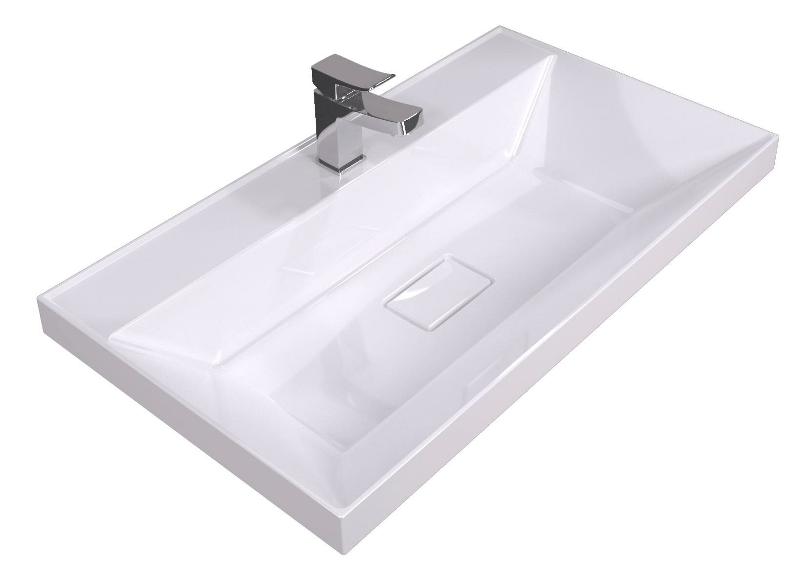 Раковина Stella Polar Бриз 80 SP-00001480 Белая, искусственный мрамор, полувстраиваемая