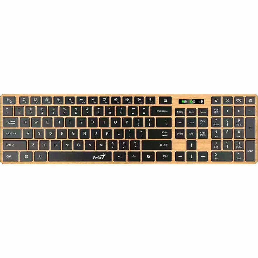 Клавиатура Genius Slimstar 7250BT гибридная, Bluetooth, радиоканал, сосновое дерево/чёрный