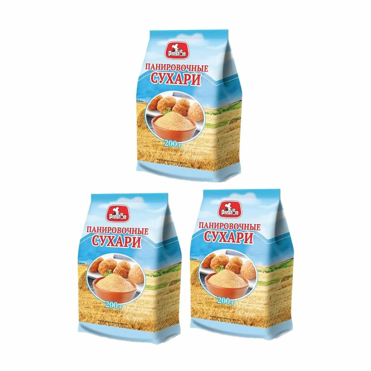 Preston Сухари панировочные, 200 г, 3 уп.