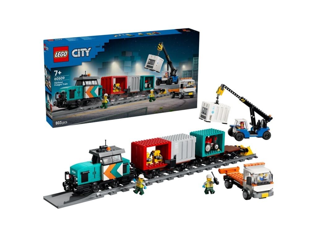 Конструктор LEGO City 60509 Harbor Freight Train Портовый грузовой поезд с краном и грузовиком