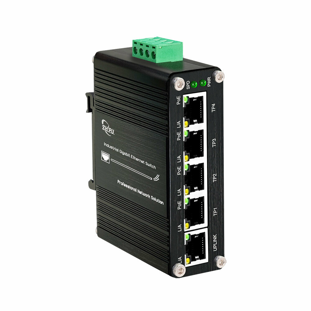 Коммутатор Мини E-Link 5 Port PoE RJ45 10/100/1000Mbps 802.3at Ethernet-коммутатор PoE+ (-40 до 167 ºF) 10 Gbps