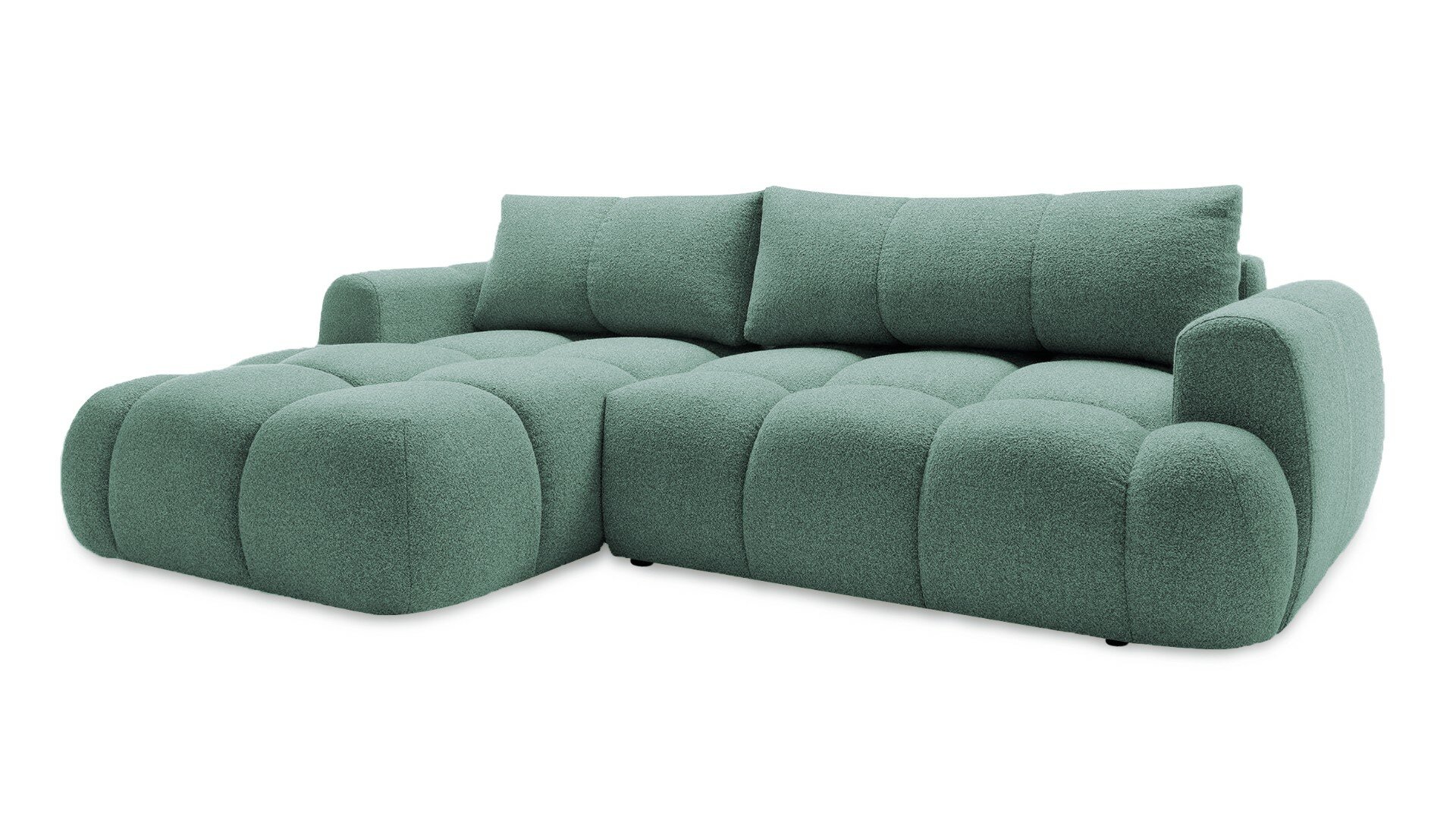 Диван с оттоманкой Маринара Strong Plus 07 NEW 242x144x80 см, зеленый Рогожка, еврокнижка GOODFORM