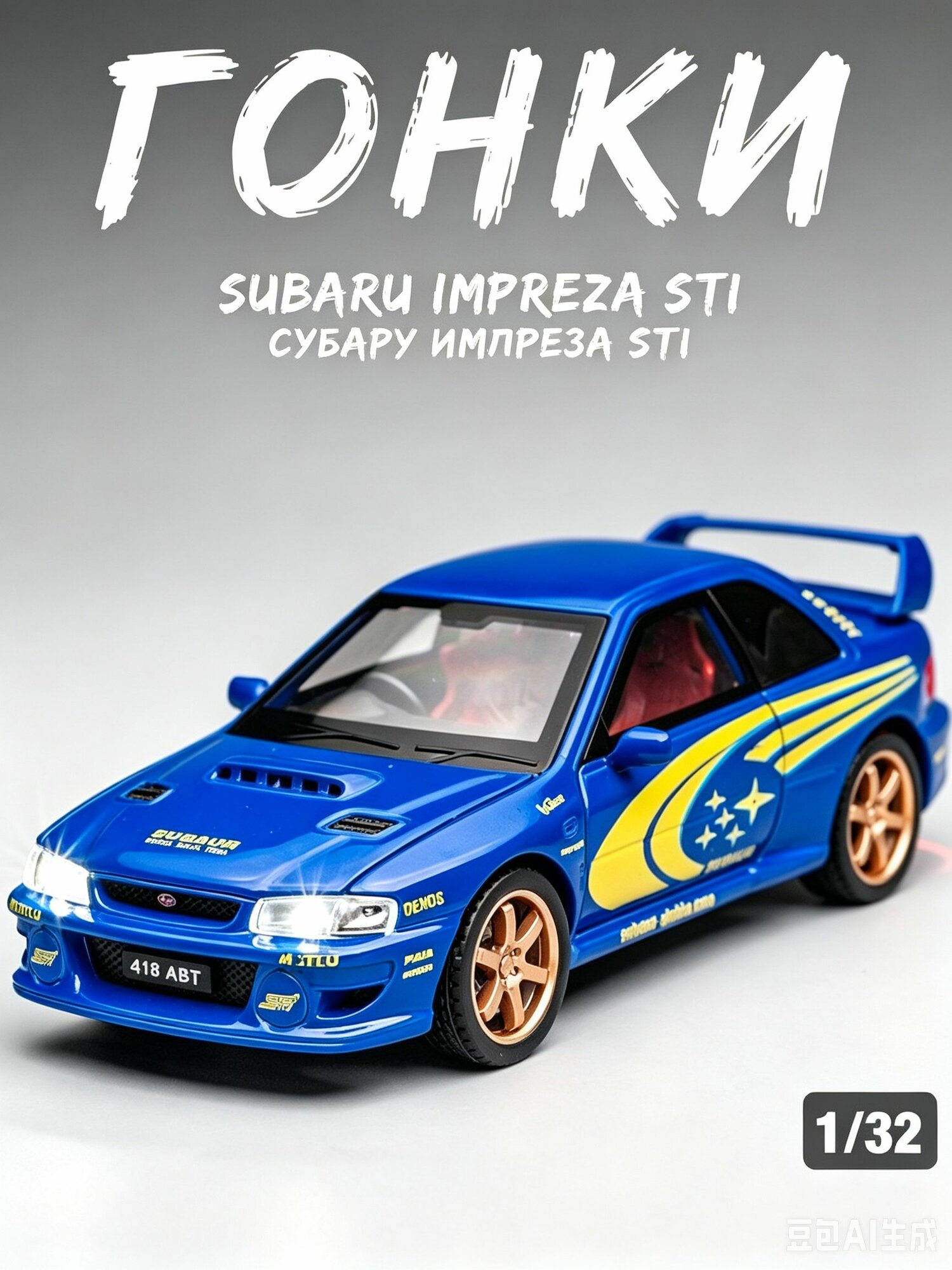 1:32 Subaru Impreza раллийный модель автомобиля игрушечная машинка из сплава автомобильный декор