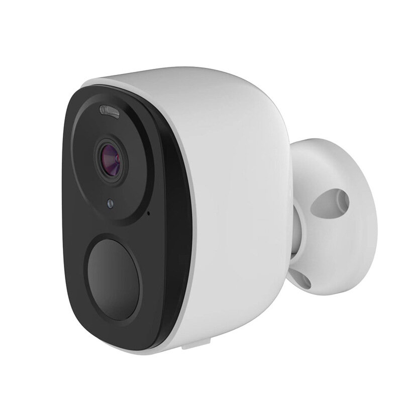 360° поворотная ночное видение HD беспроводная WiFi наружная умная камера с 1.7 Вт солнечной панелью - белый