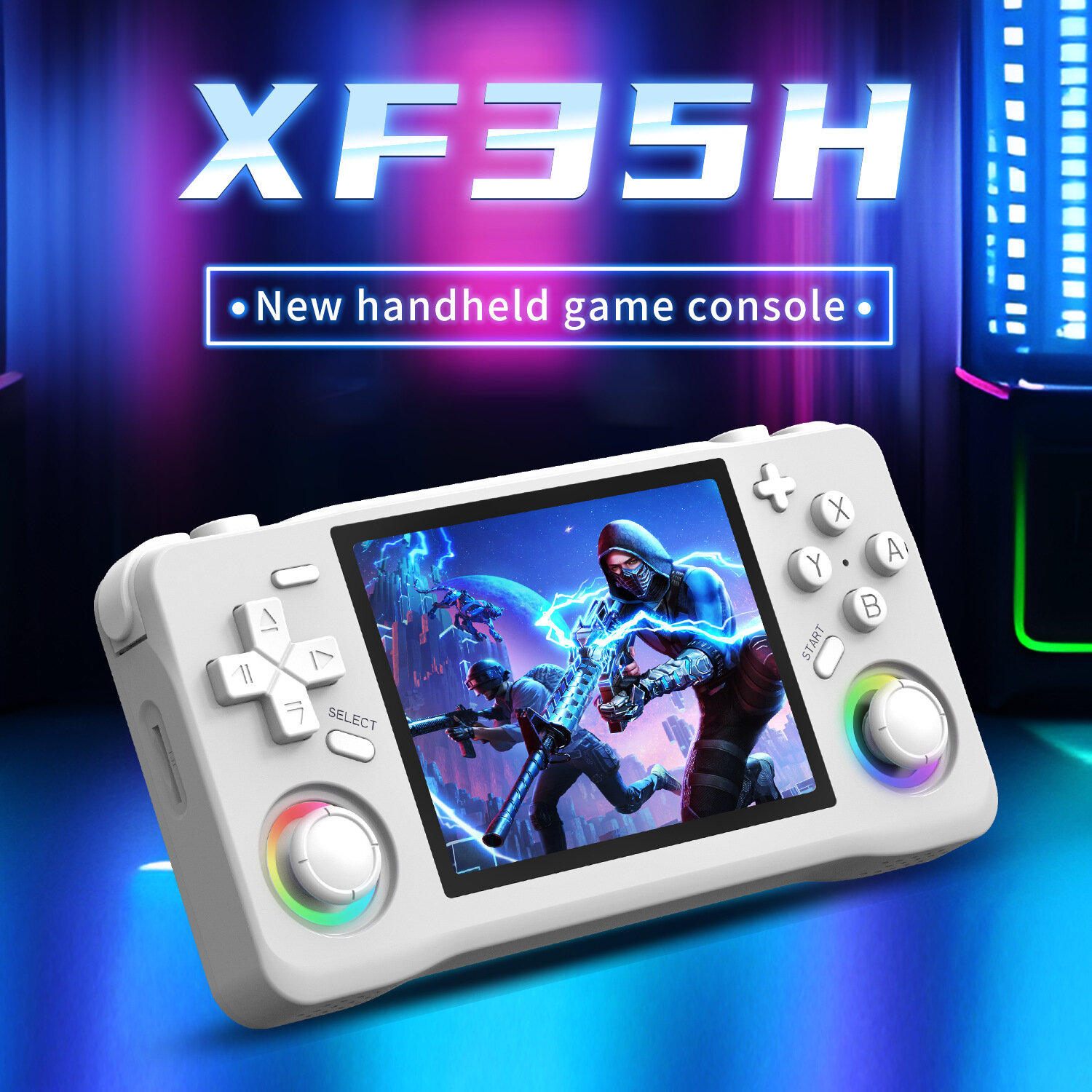 XF35H Linux Портативная Консоль для Игровых Устройств 128 ГБ Памяти Прозрачный Красный Ретро Совместимость с GBA/PS1