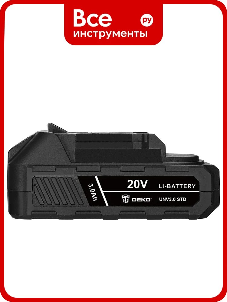 Аккумулятор DEKO UNV3.0 STD, Li-ion, 20В, 3.0Ач, слайдерный формат, для инструментов