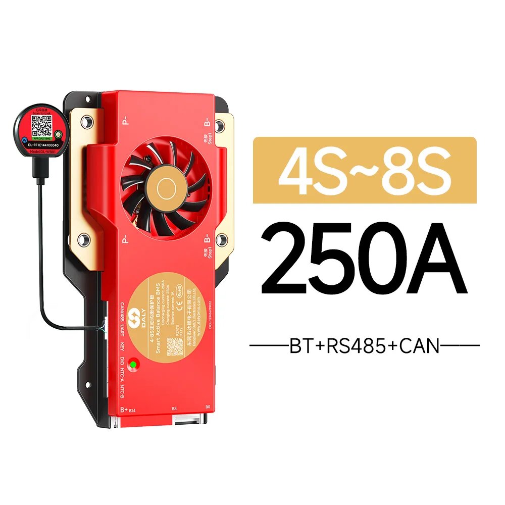 DALY 4S-8S 250A WIFI BMS с вентилятором