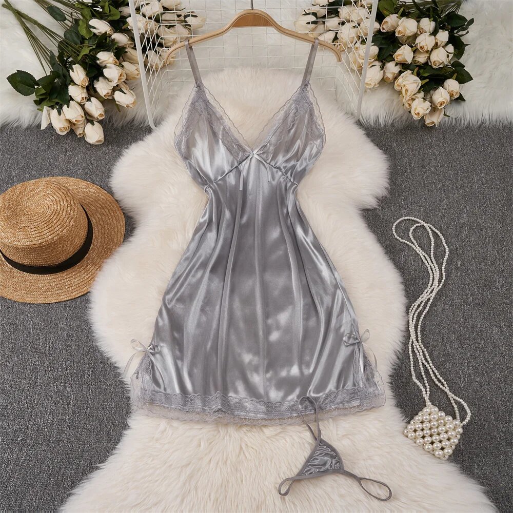 Сливовое ночное платье SUYISODA, серый, QD280-Gray-H