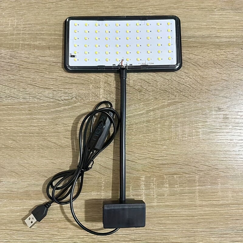 Светодиодный светильник полного спектра для аквариума с USB, регулируемая яркость, диммирование, таймер, вращение 360°, 5В, белый теплый свет
