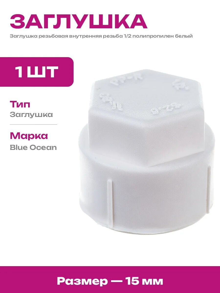Заглушка полипропиленовая ВР 1/2 дюйма резьбовая комплект