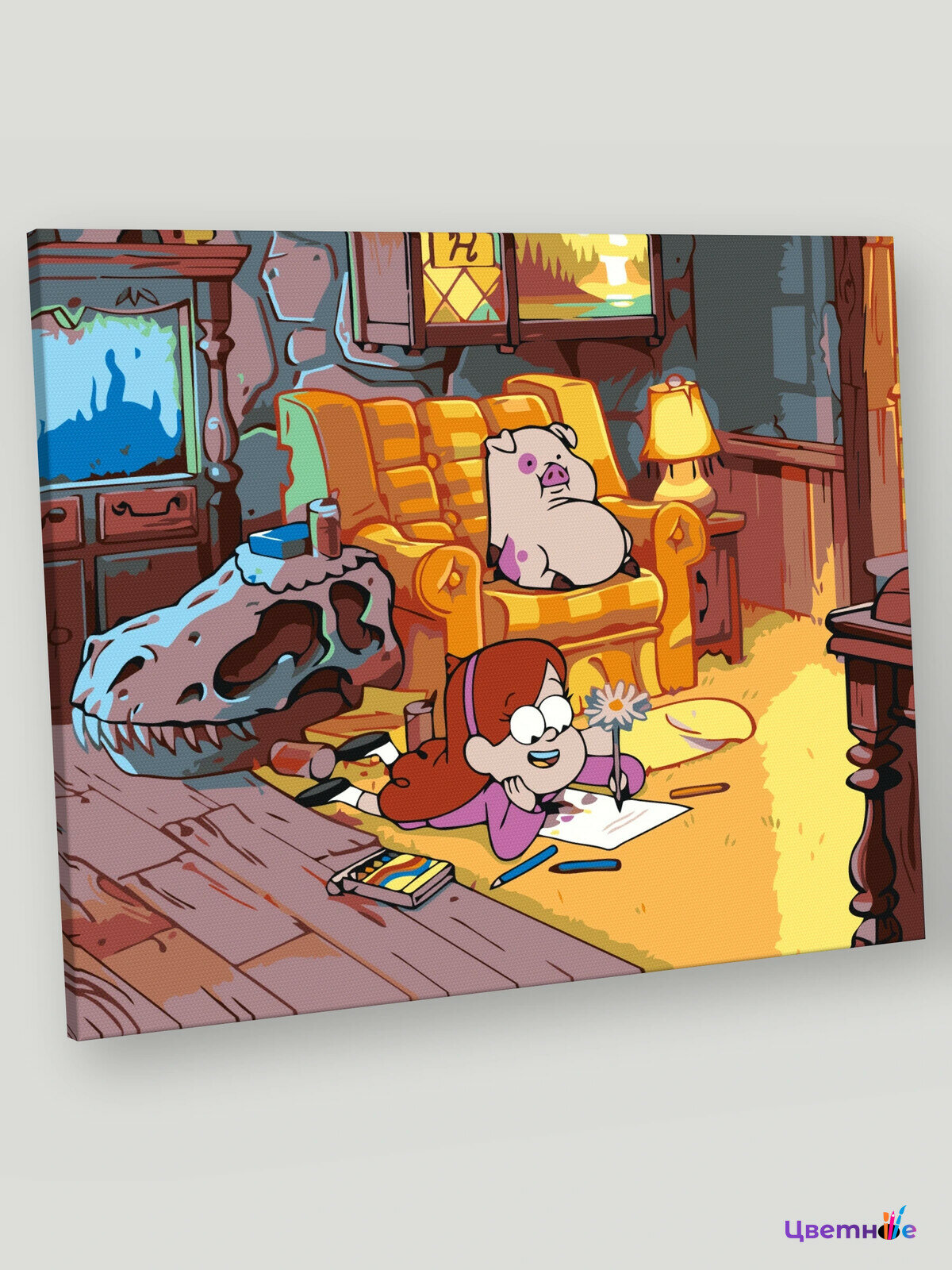 Картина по номерам на холсте с подрамником "Gravity Falls Гравити Фолз: Мейбл и Пухля 3" Раскраска 40x50 см, Мультфильмы