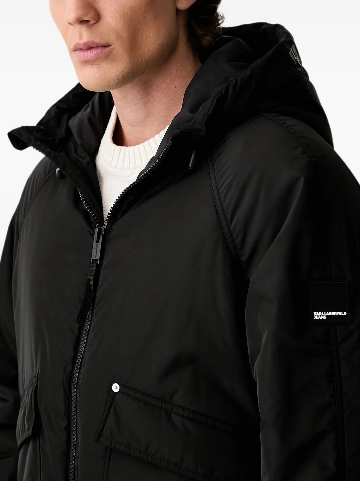 Куртка KARL LAGERFELD JEANS Hooded raglan-sleeve jacket, размер 52 — фото 1