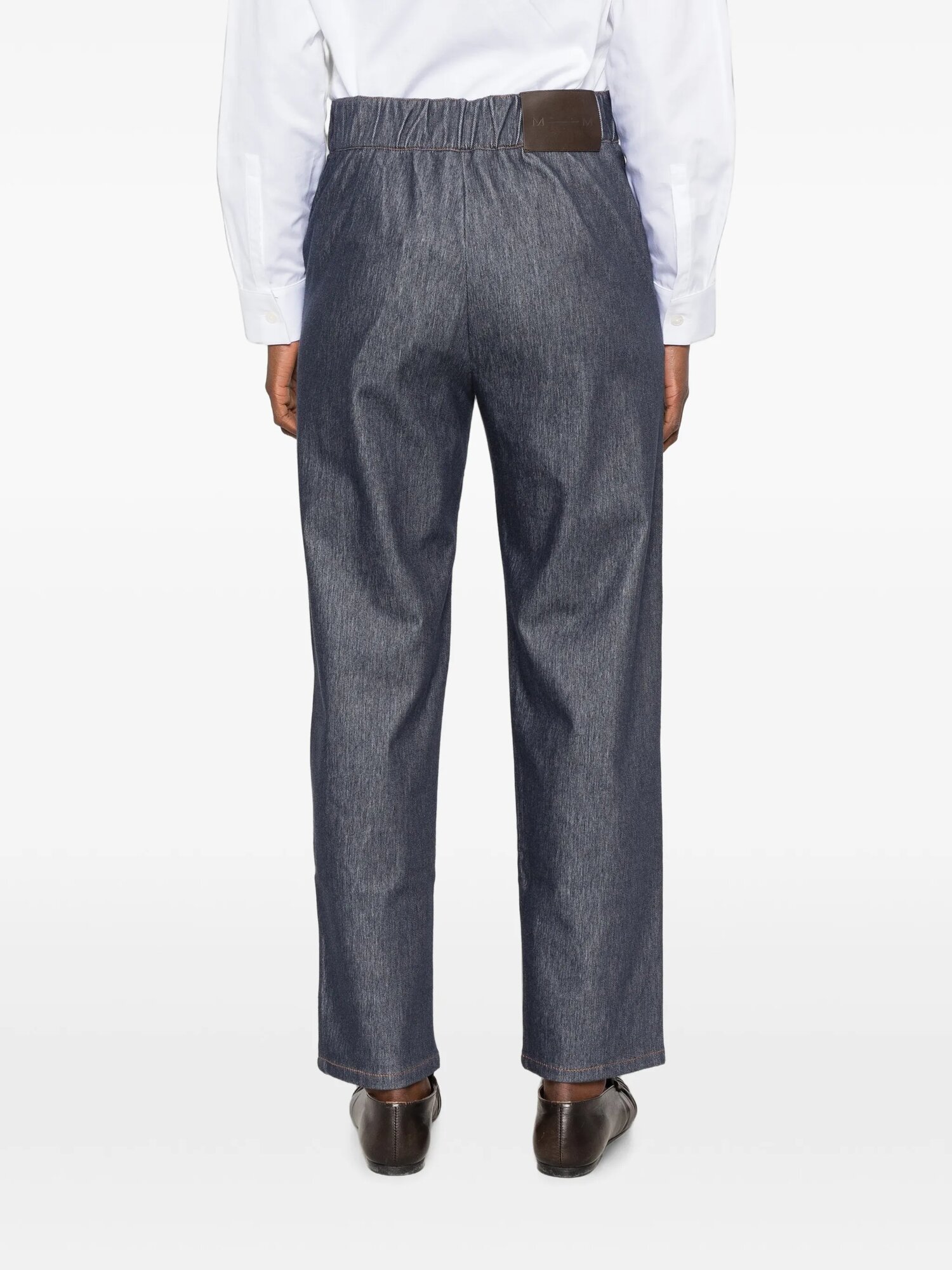Брюки Max Mara Elasticated-waistband logo-patch trousers, размер 46 — фото 1