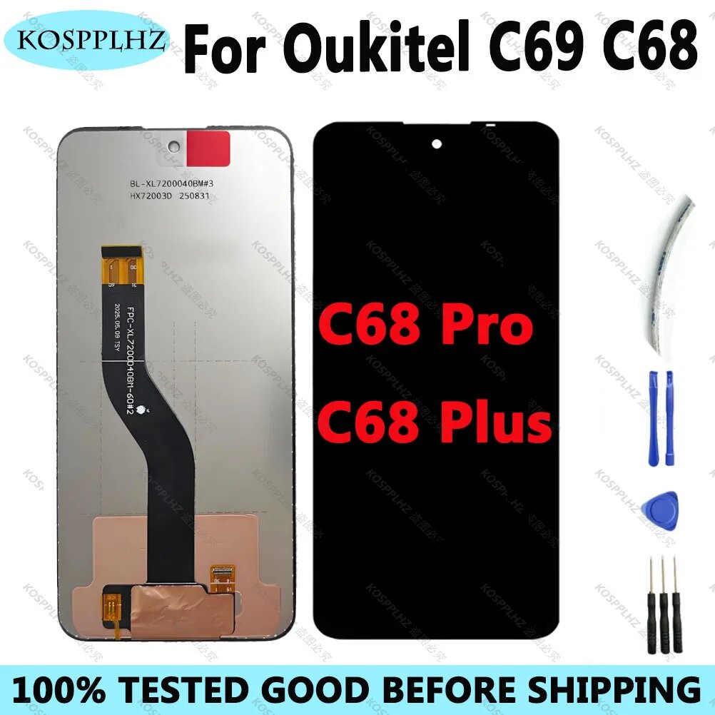 100% протестированный LCD-дисплей с сенсорным экраном и дигитайзером для OUKITEL C68, C69, C68 PLUS