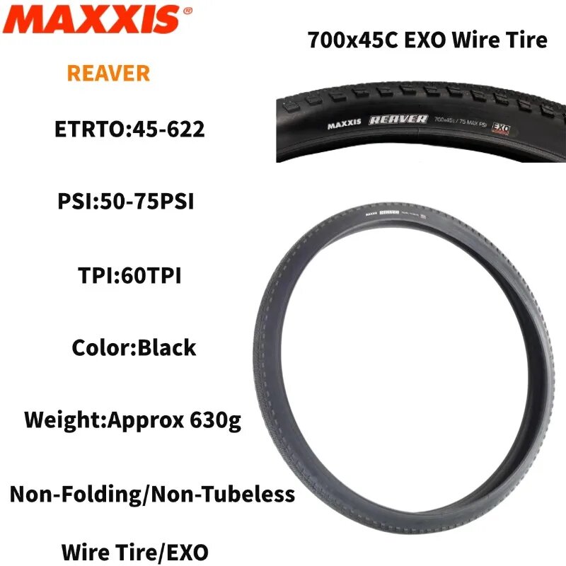 Maxxis Reaver 700x45C EXO Wire Черный