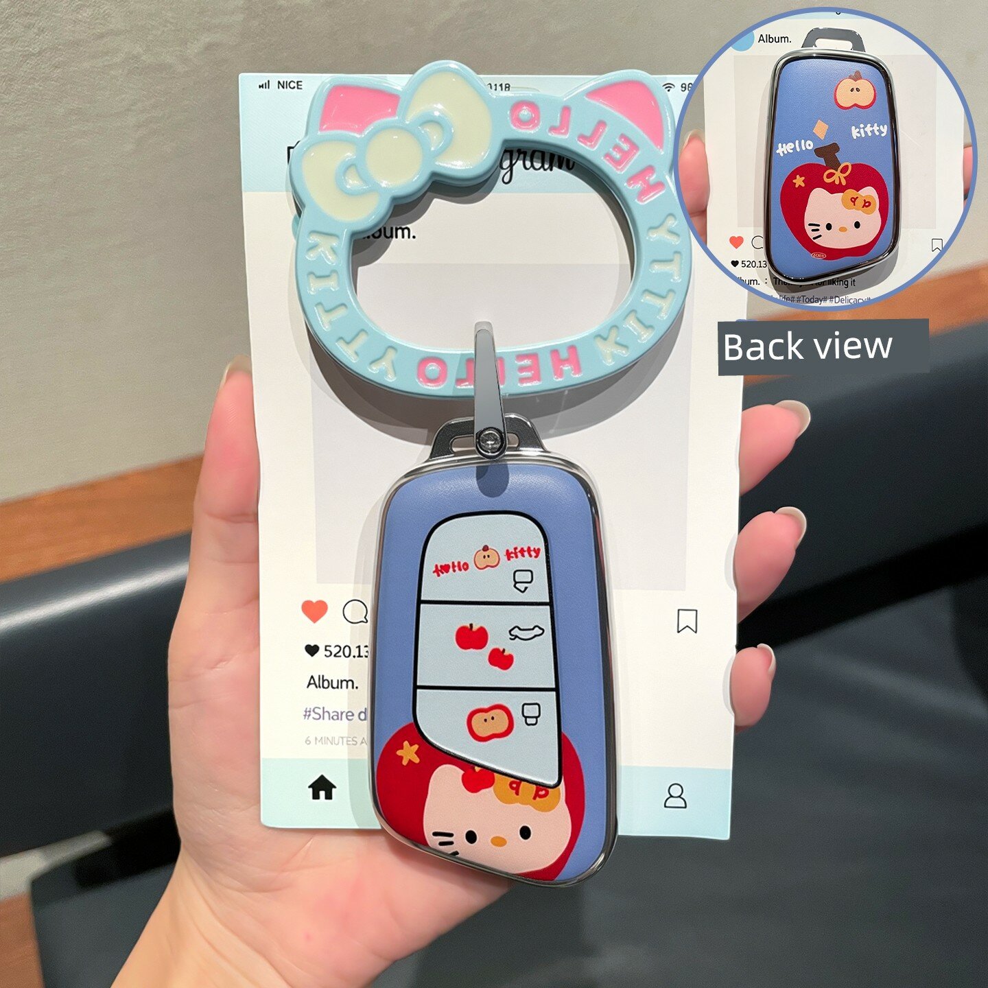 Ключевой кейс Apple Kitty Cat с круглым кольцом для большого размера
