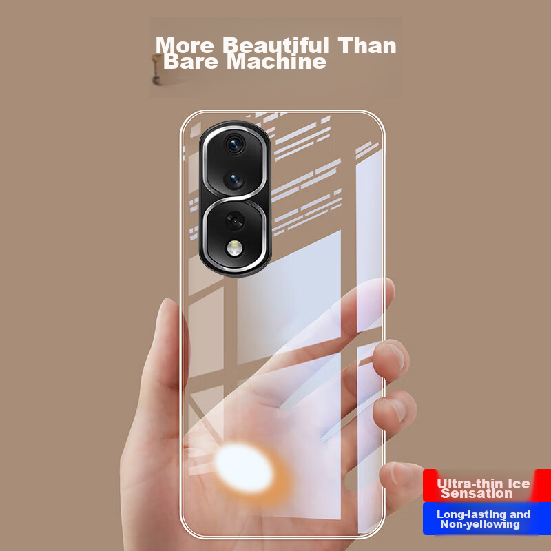 Чехол Honor 80 Pro из ПК с непожелтевшим покрытием и полной защитой от ударов Цвет：Прозрачный