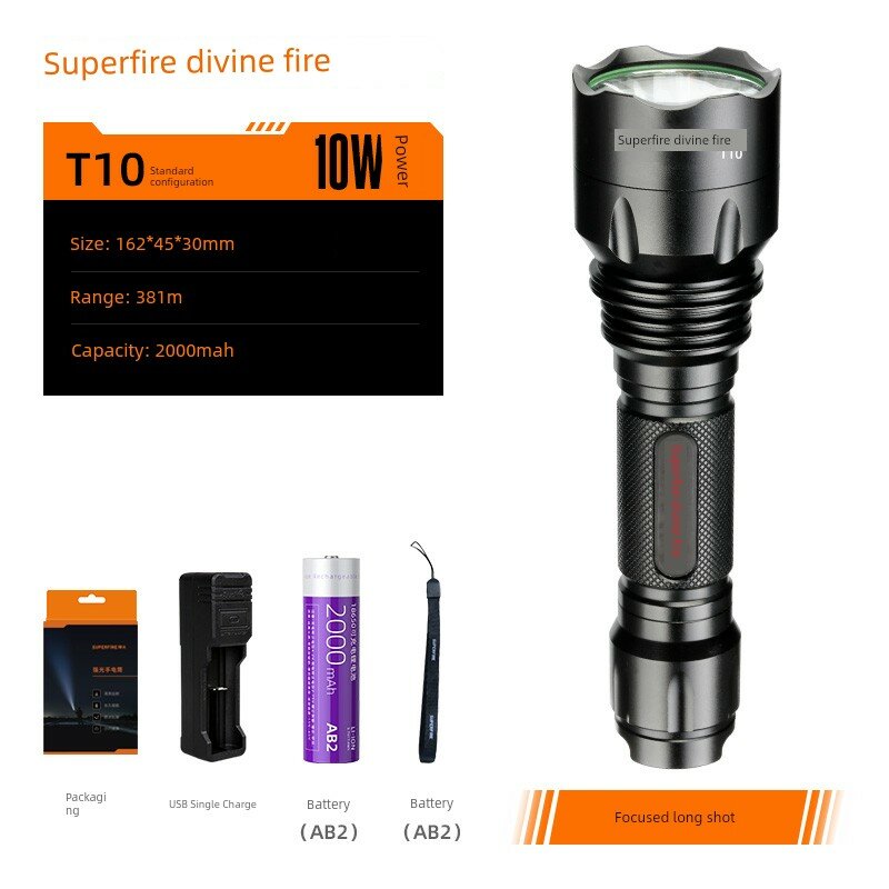 Фонарик SupFire Shenhuo T10-T6LED, мощный перезаряжаемый ручной фонарь, прожектор для езды на велосипеде, для