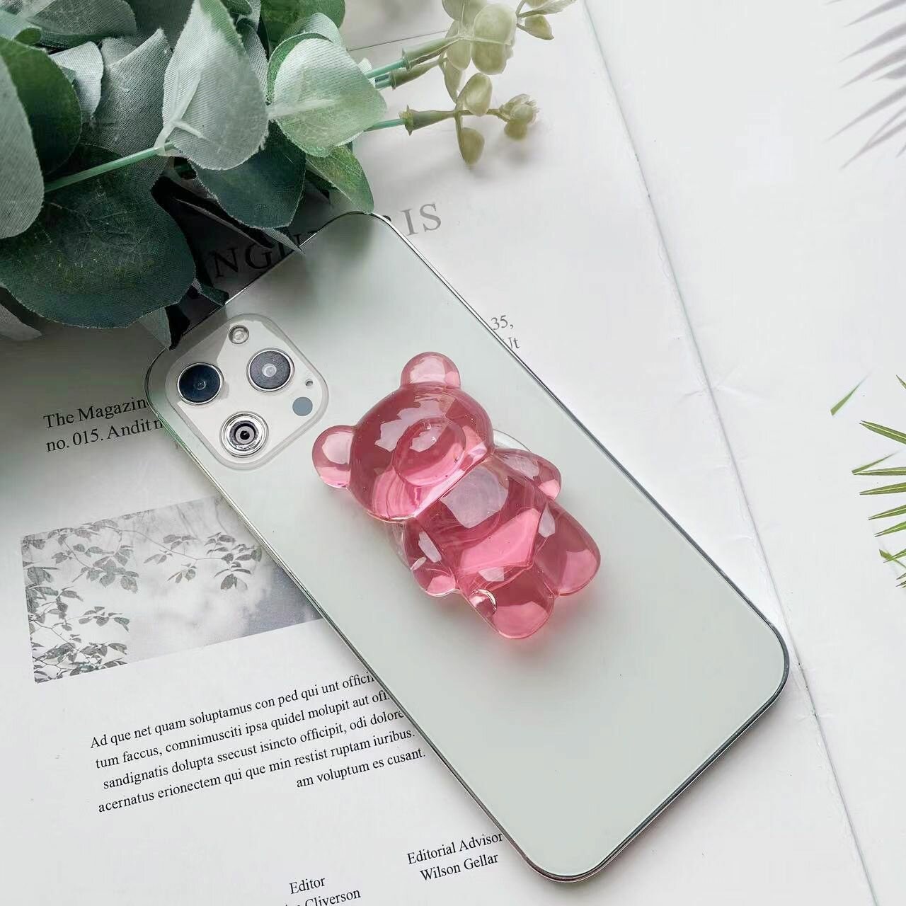 Попсокет для телефона желейный медвежонок/alvi lovely/держатель для телефона