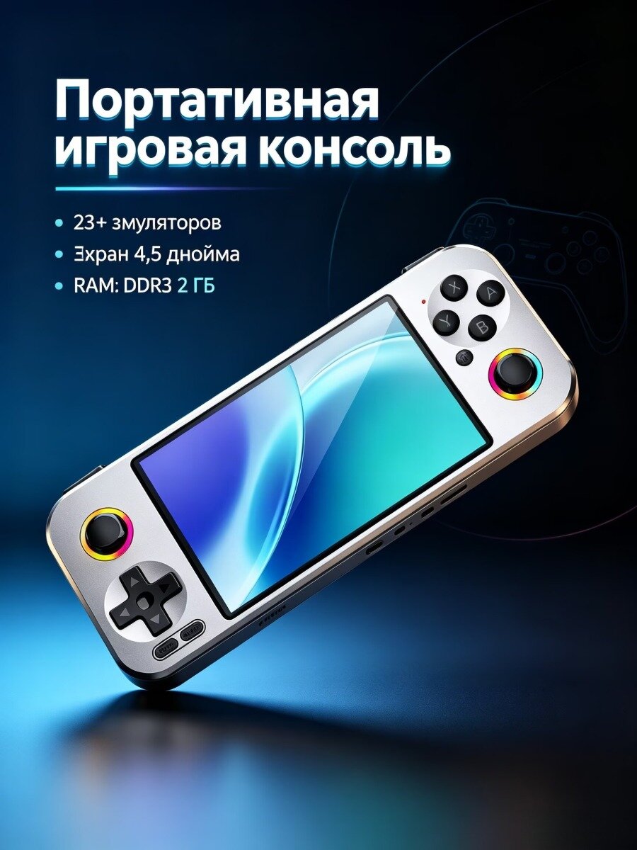 Игровая приставка, портативная, 23+ эмулятора, экран 4,5 дюйма, 64 ГБ, 20000 игр