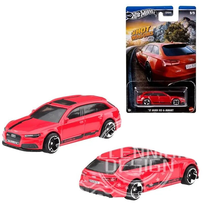 Модель автомобиля HotWheels Audi RS 6 Avant, серия WAGONS, 1/64, инерционный механизм, 7 см