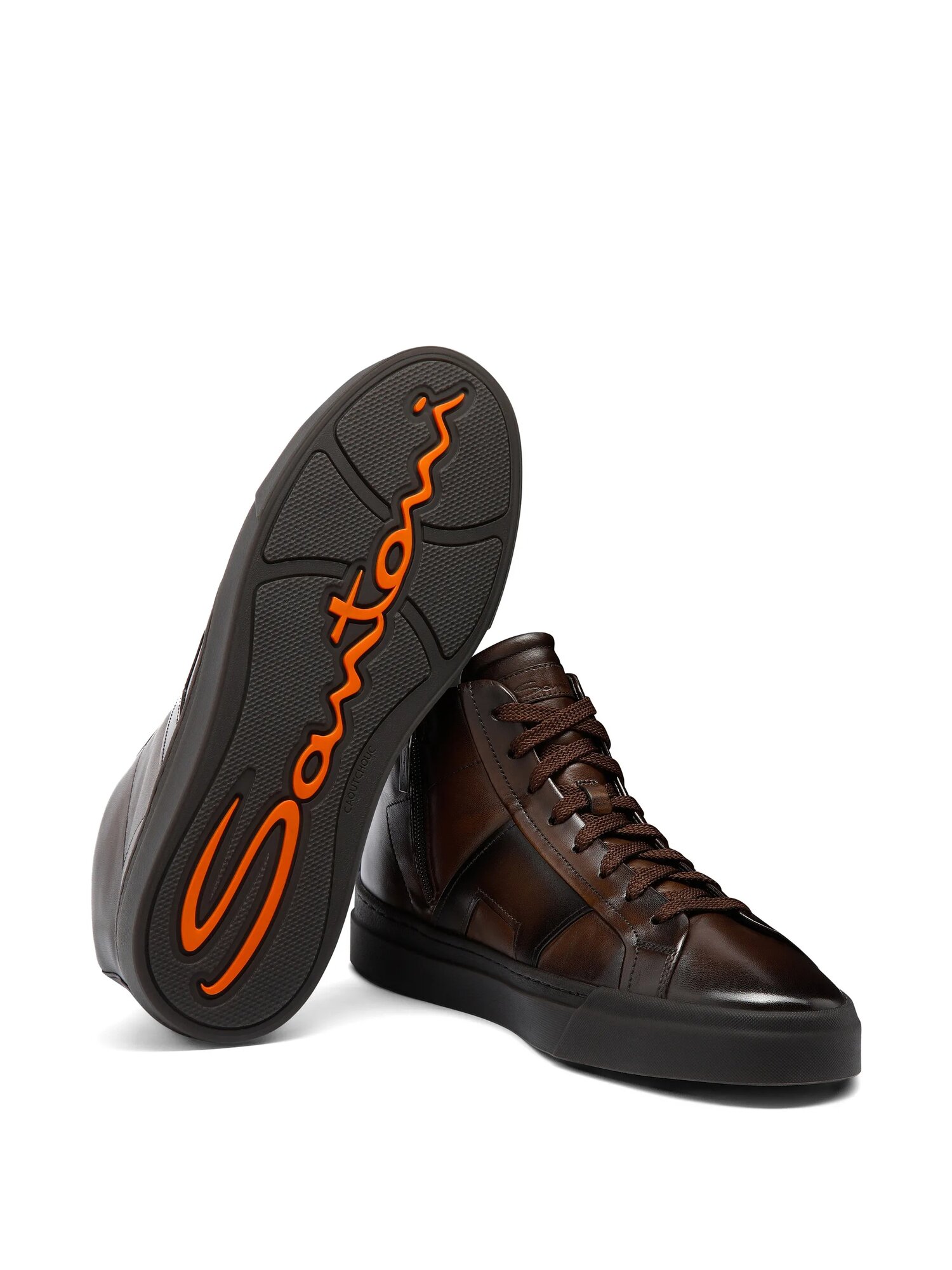 Кроссовки Santoni, размер 42.5, коричневый/серый/оранжевый — фото 1