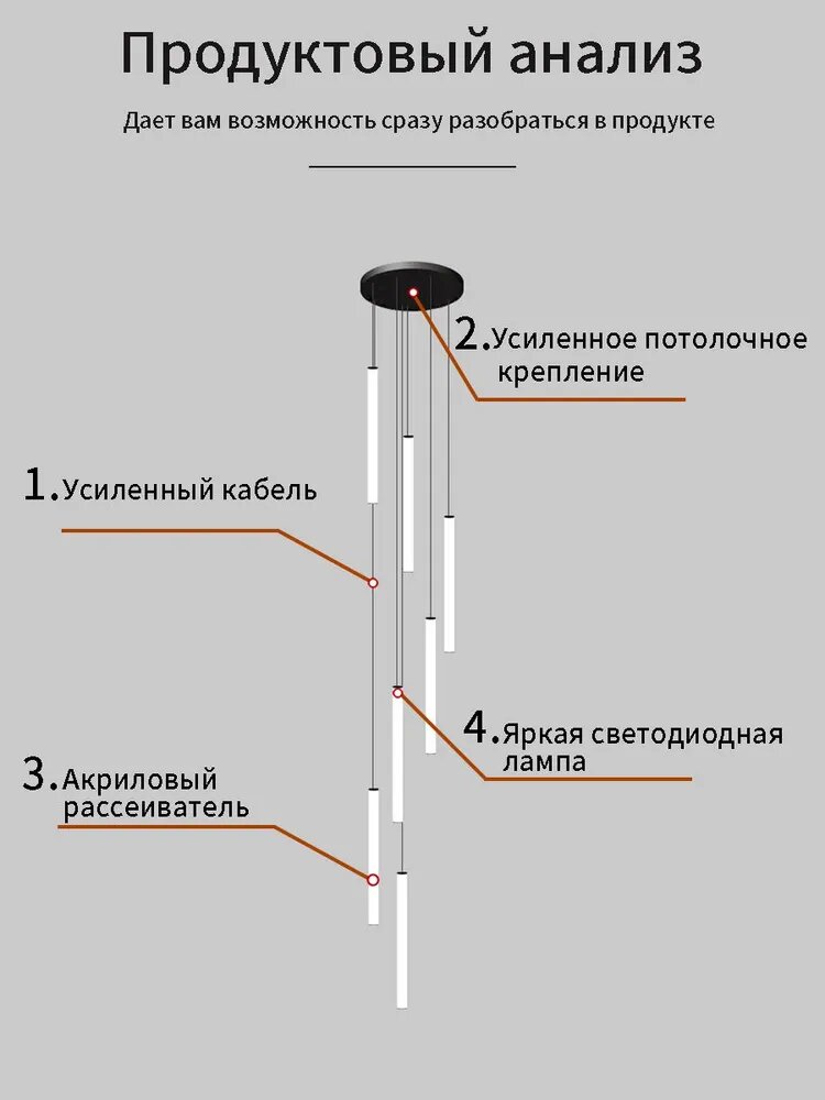 Люстра, LED, 6 Вт — фото 1