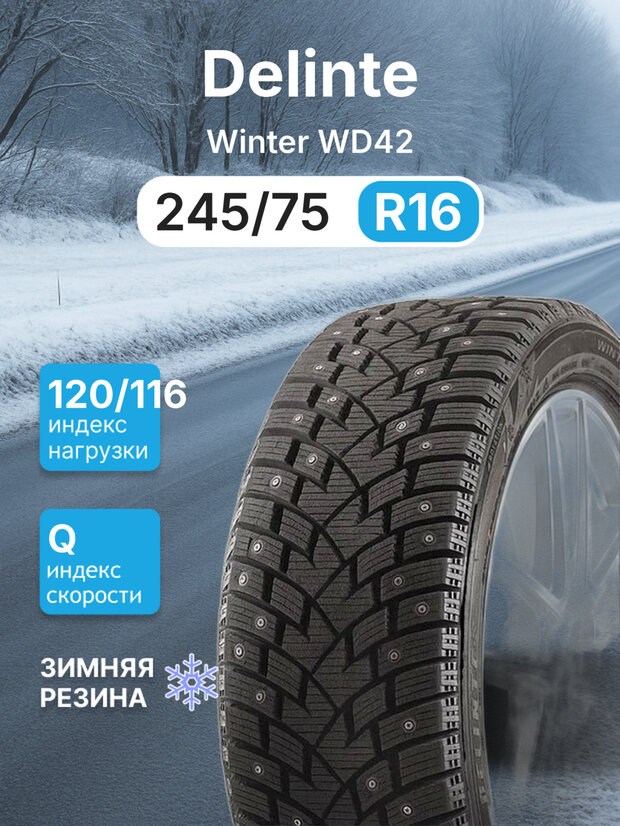 Зимняя шипованная шина Delinte Winter WD42 245/75 r16 120/116Q