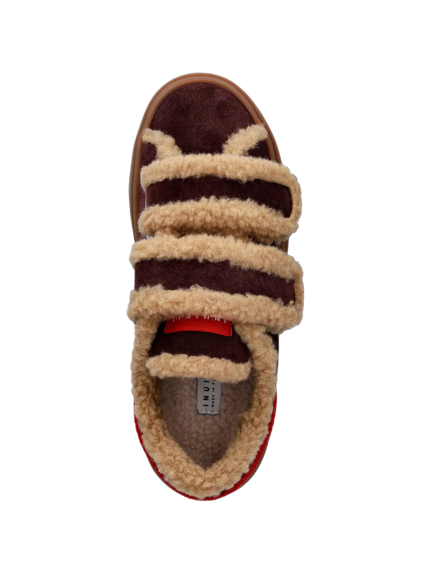 Кроссовки INUIKII Lila touch-strap sneakers, размер 36, коричневый — фото 1
