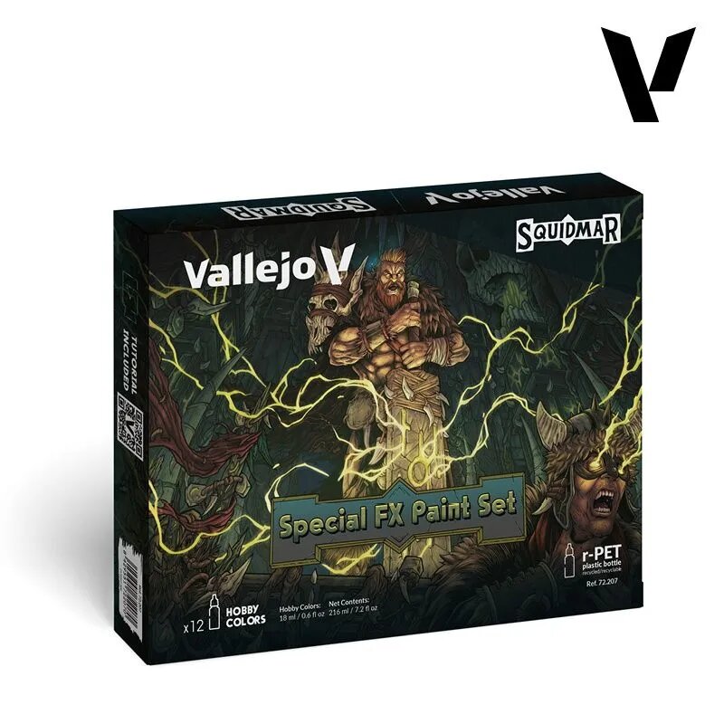 Эксклюзивный набор акриловых красок Vallejo Game Color Special FX для миниатюр, 12 флаконов по 18 мл, артикул 72207 от Squidmar Miniatures