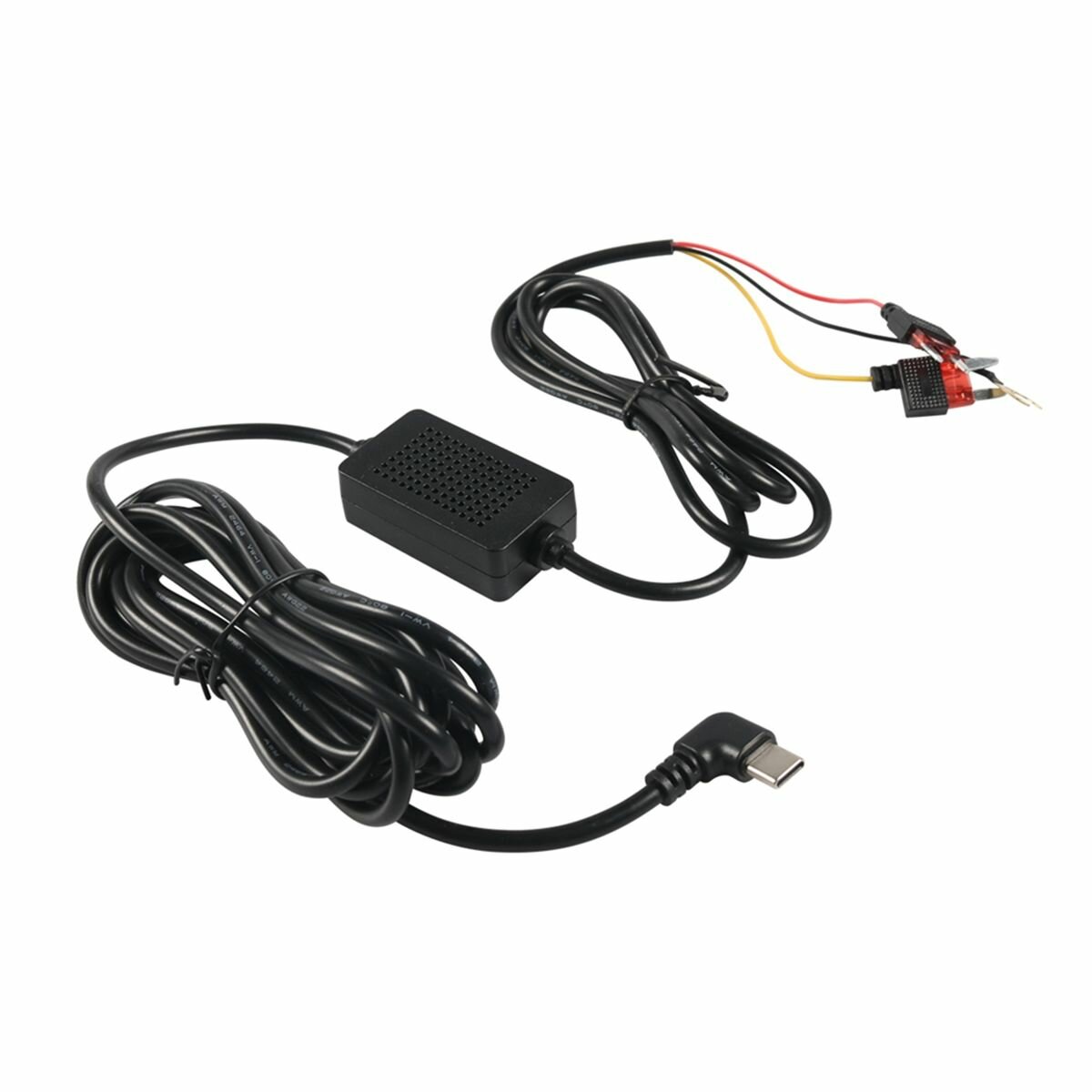 Понижающий кабель USB Type-C для видеорегистратора 12-24В→5В 3А с входом USB-C, ACC и защитой от низкого напряжения
