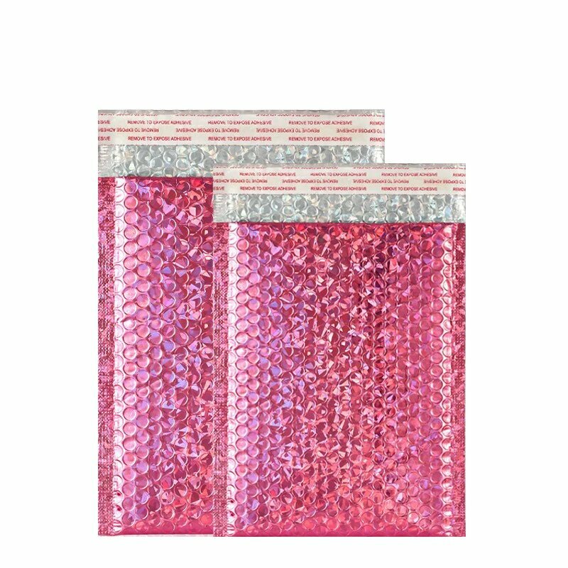 Розовые пузырчатые конверты 25*30 см Rose red laser