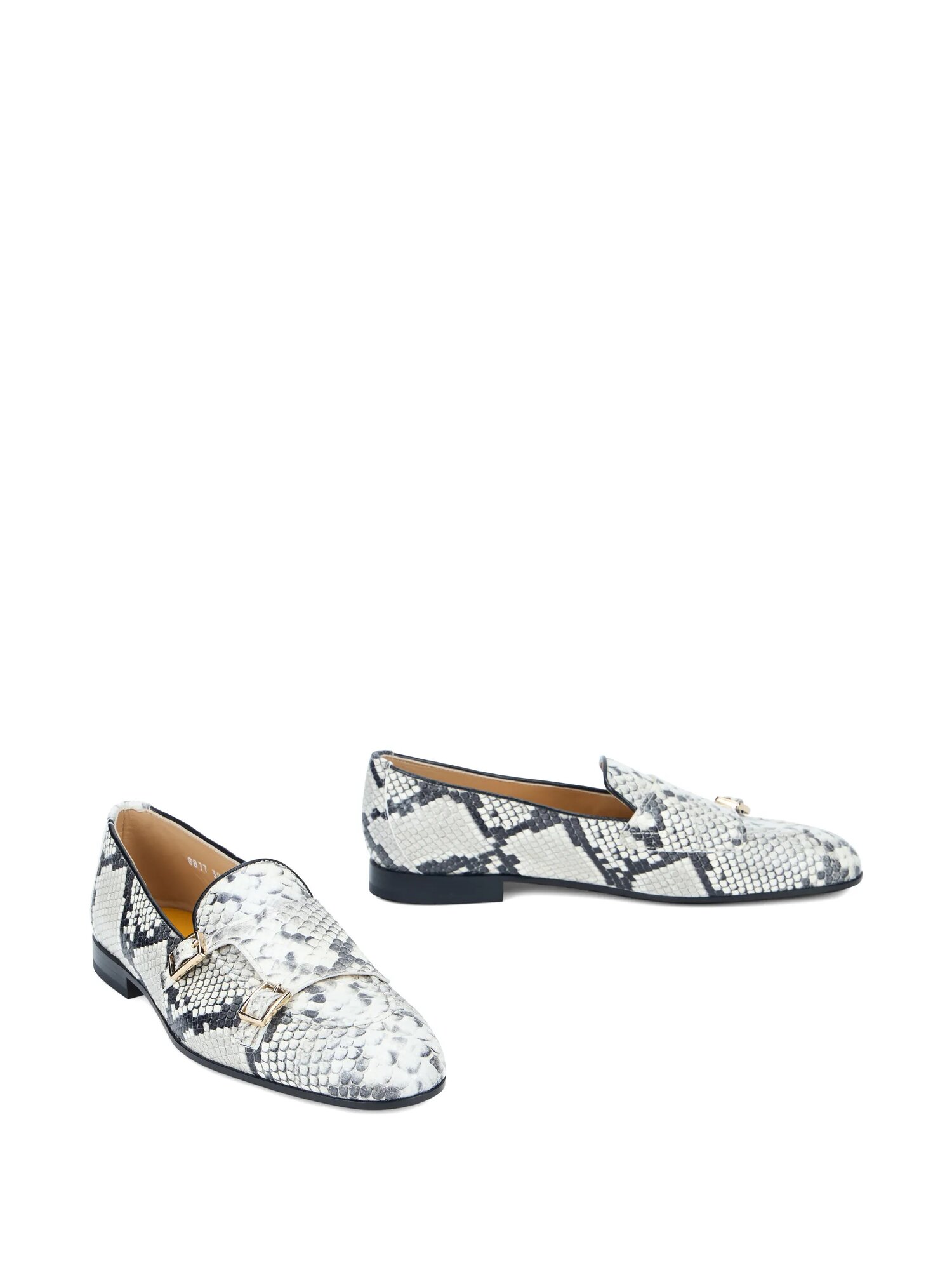 Лоферы Doucal's Snakeskin-effect double-buckle loafers, размер 38 — фото 1
