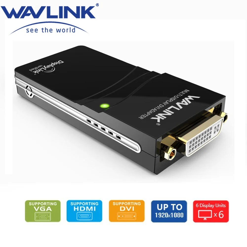 WAVLINK DVI VGA HDMI адаптер USB 2.0 — фото 1