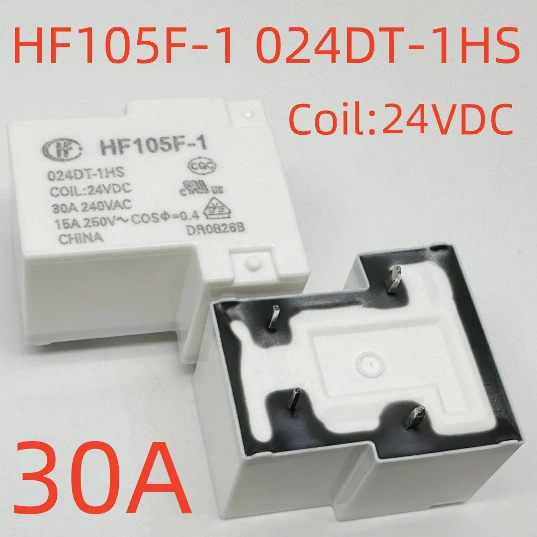 Реле HF105F-1 24VDC 30A 4 контакта