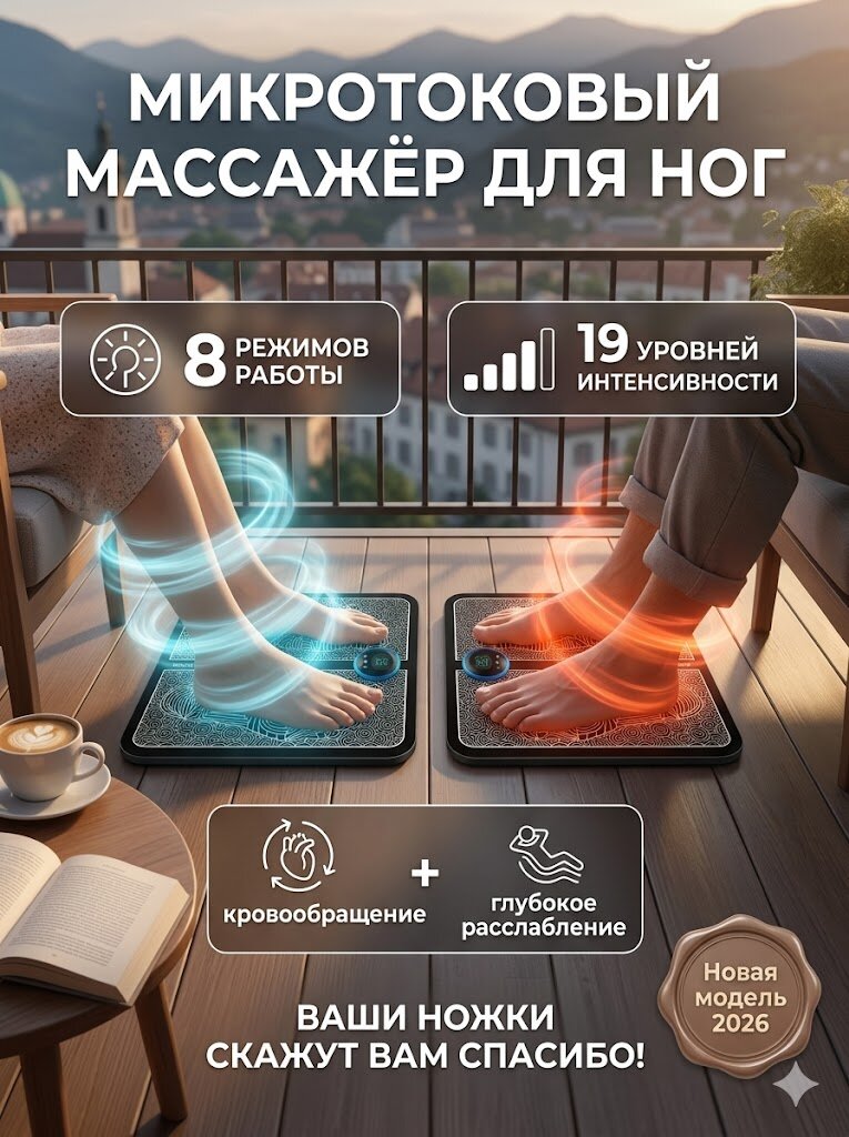 Тренажёр-миостимулятор EMS Foot Massager для стоп, массажер для ног