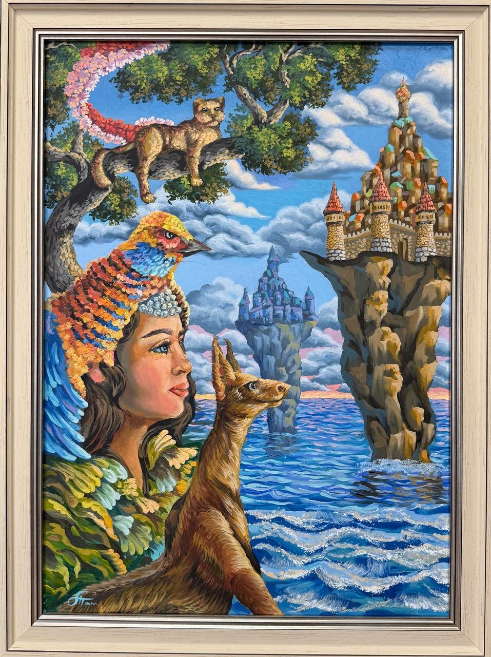 Картина маслом, абстракция "Затерянный рай". Холст/Масло, 2025. Размер 70х50. Автор Гамарский Андрей