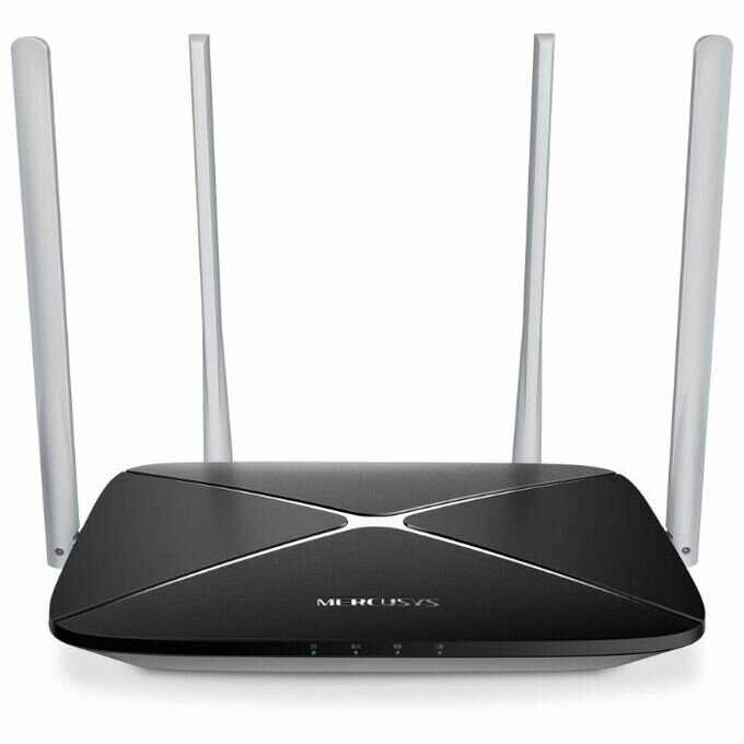 MERCUSYS AC12, AC1200 Dual-Band Wi-Fi Роутер, 867 at 5 GHz +300 Mbps at 2.4 GHz, 802.11ac/a/b/g/n, 1 port WAN 10/100 Mbps + 4 ports LAN 10/100