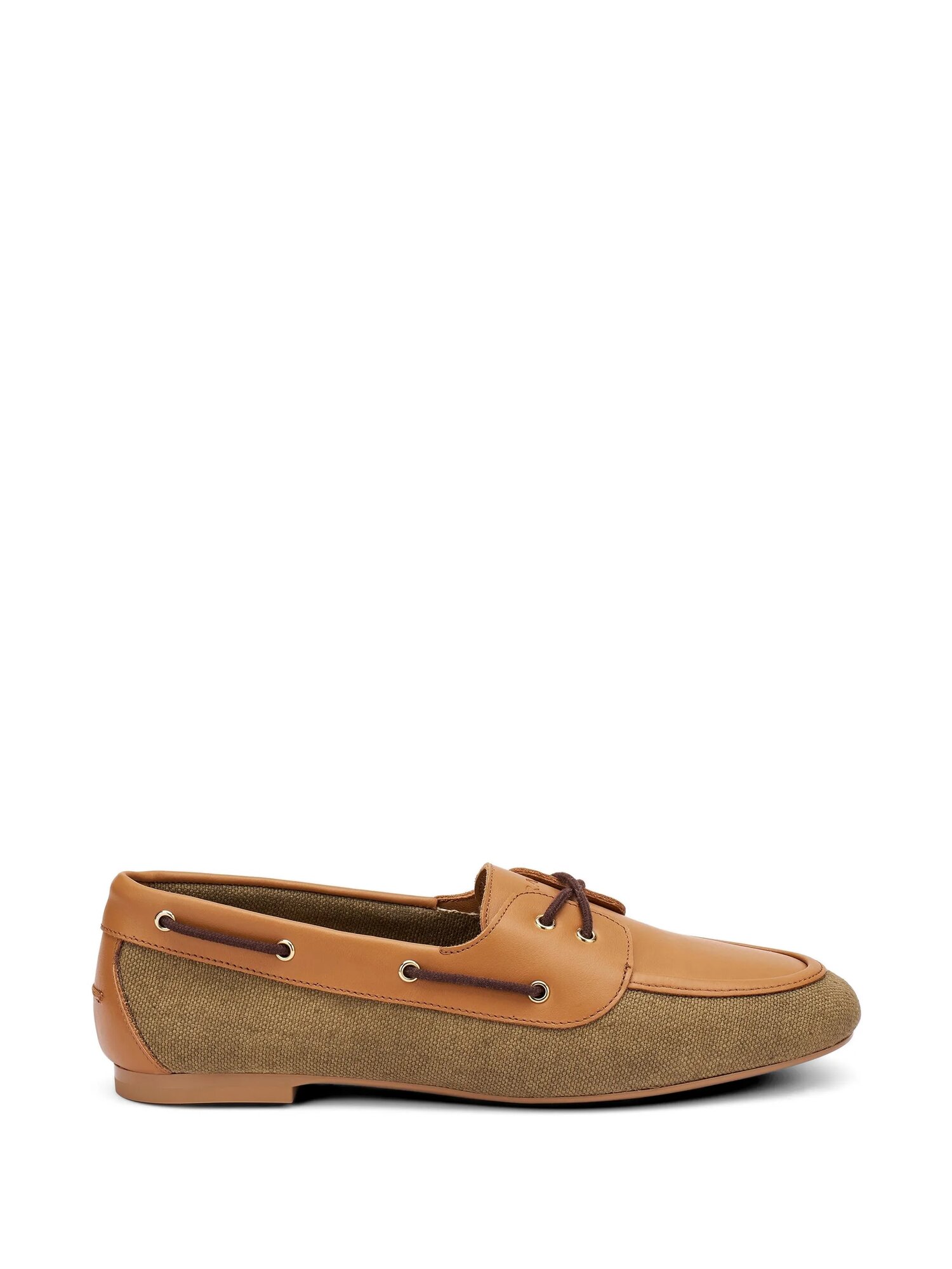 Лоферы Bi-material flat panelled boat loafers