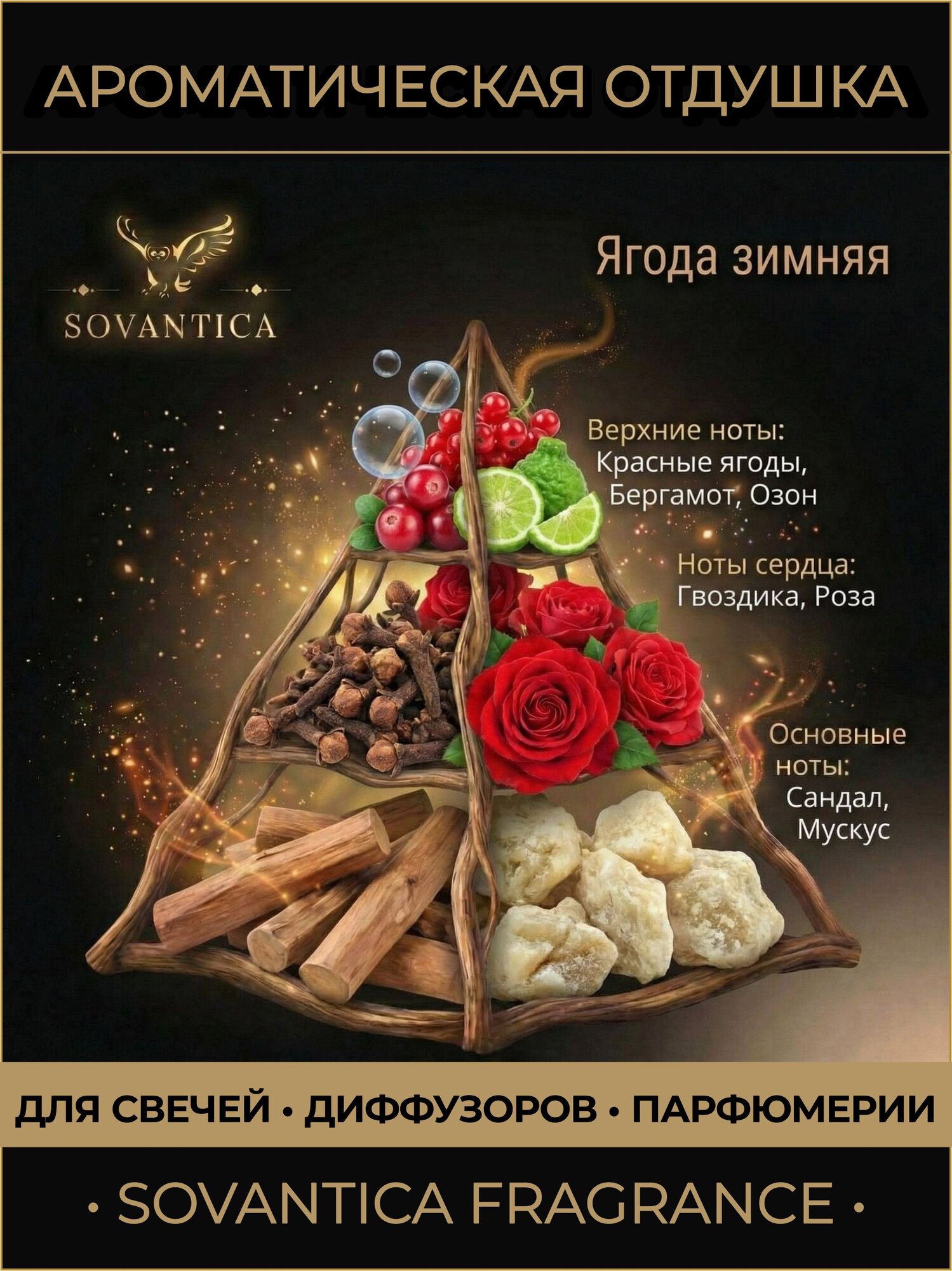Ароматическая отдушка 10 г Ягода зимняя (Winter berry), Sovantica