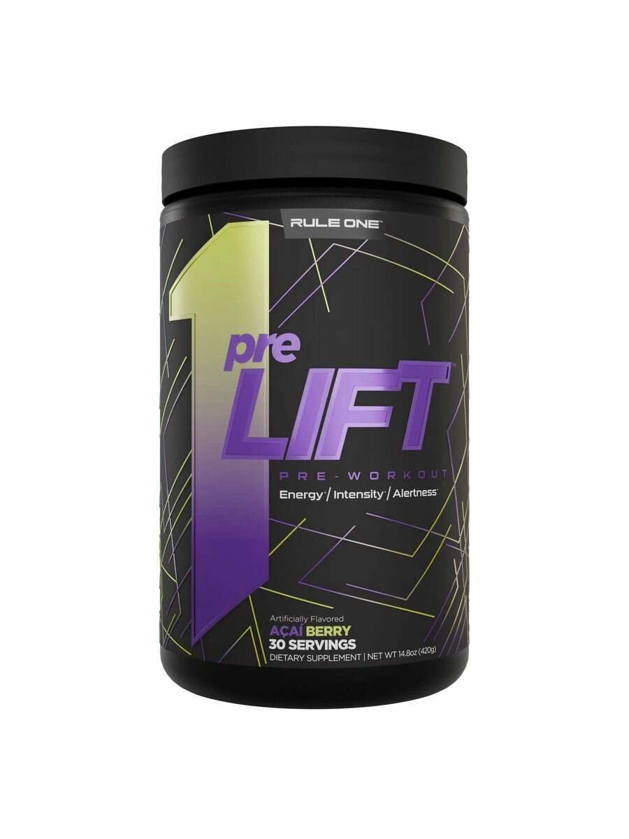 RULE ONE Pre Lift Pre-Workout 420g, Предтренировочный комплекс, Ягоды Асаи
