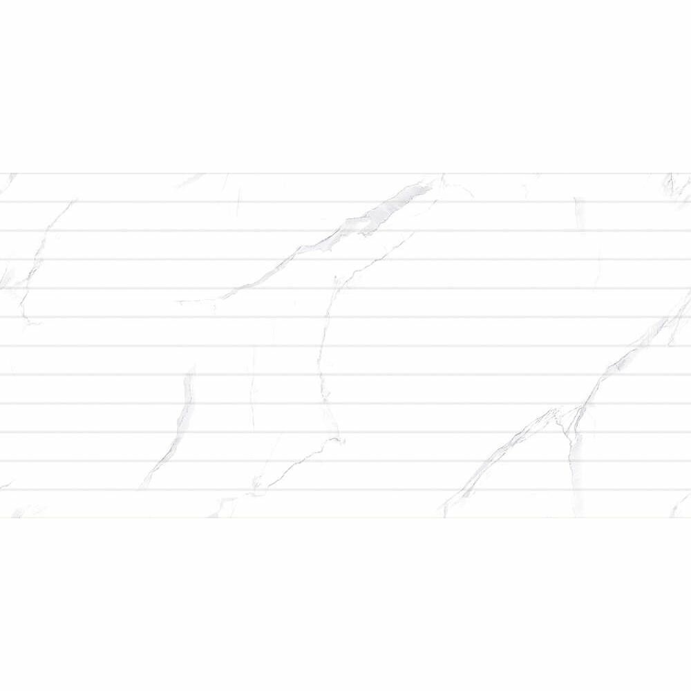 Керамическая плитка Eurotile Hindi белая матовая рельефная под мрамор 30х60 см для стен