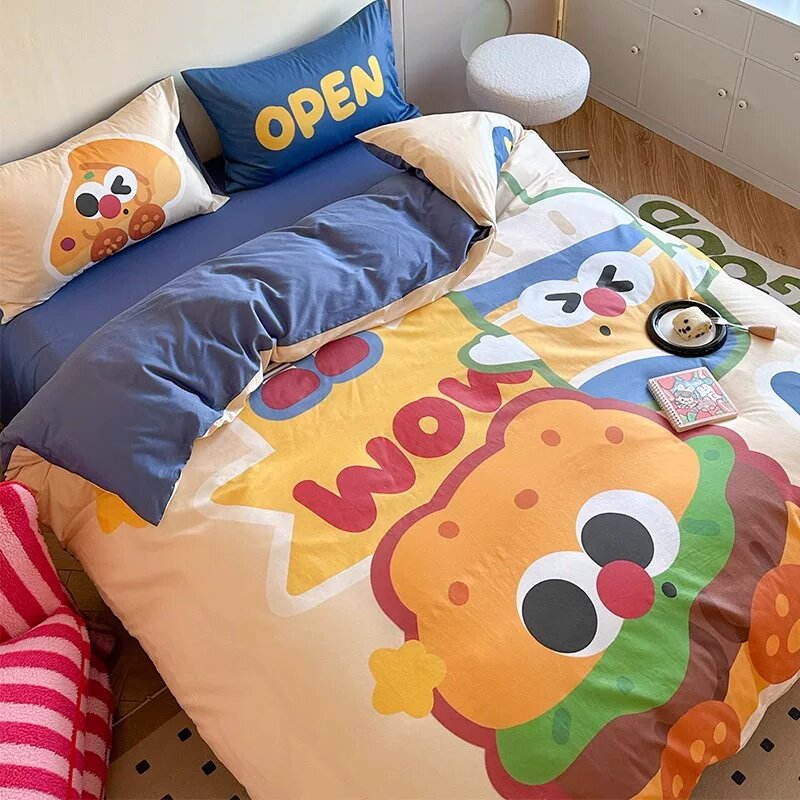 Пододеяльник MUJI из 100% хлопка, детский, одинарный, 150x200x230, 220x240 Комплект из четырех натяжных простыней 1,8 м