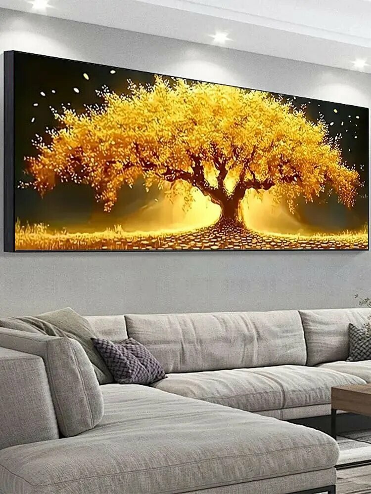 Алмазная мозаика 200X90cm "Золотое денежное дерево"ручной работы бриллиантовая картина Подходит для украшения стен