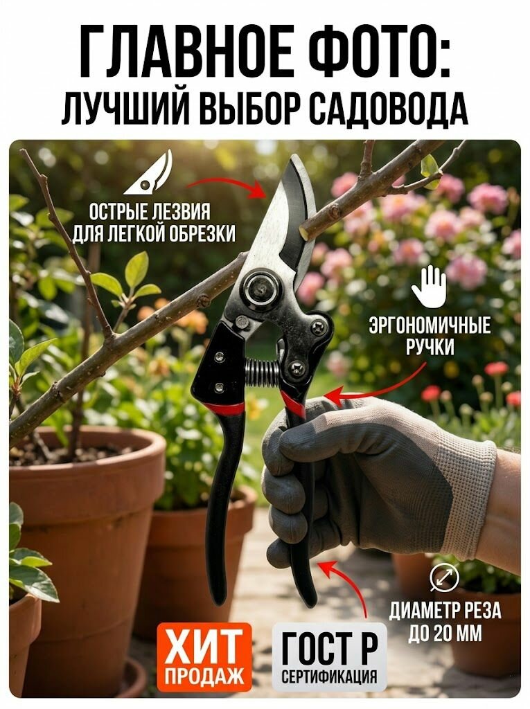 Секатор крупный садовый профессиональный