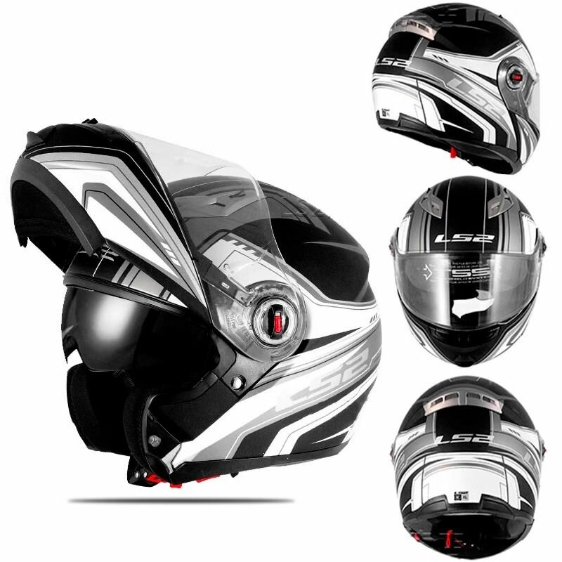 LS2 HELMETS Мотошлем, цвет: белый, черный матовый, размер: L